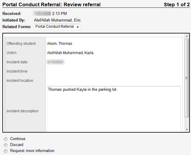Review a Portal Conduct Referral