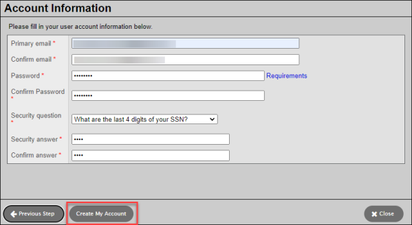 Create an Aspen account with an email link