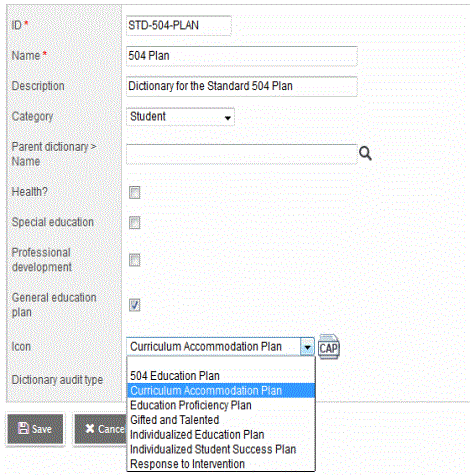 Determine the Alert Icon for a 504 Plan