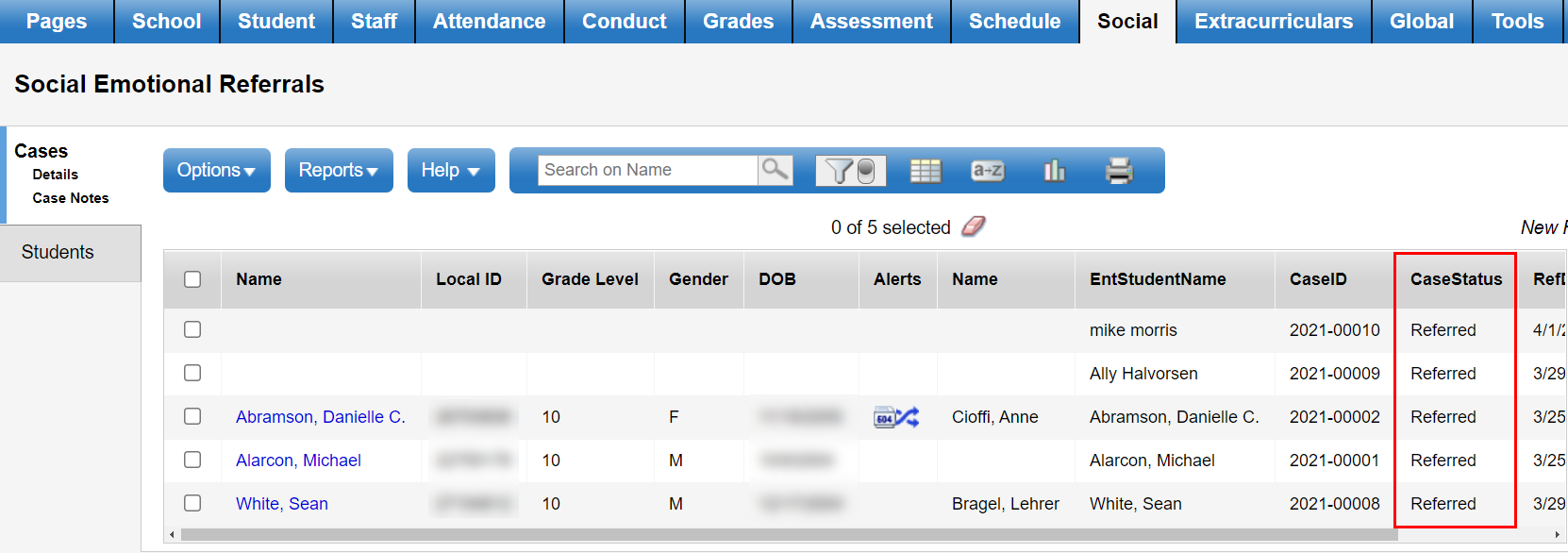 Process a Social and Emotional Support module referral